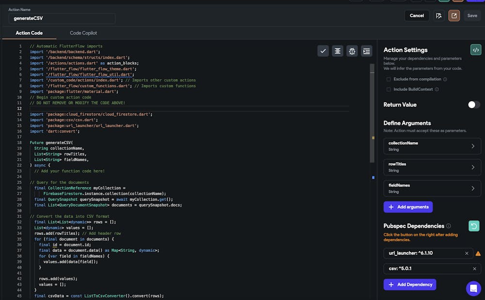 Export complete Firebase collection to csv