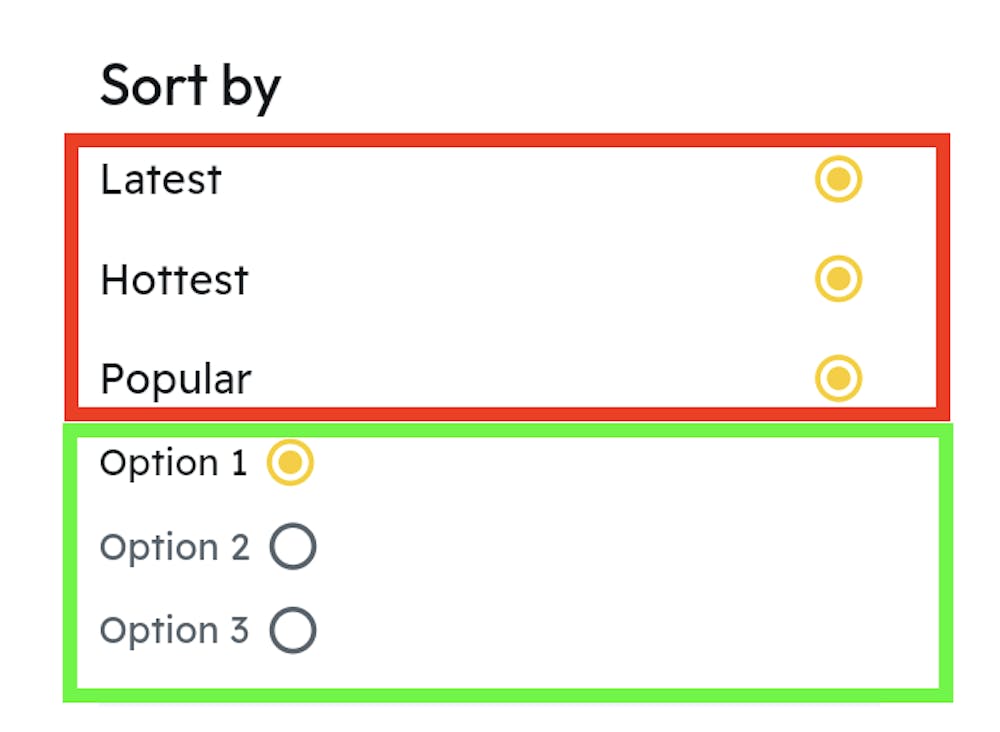 Radio button alignment