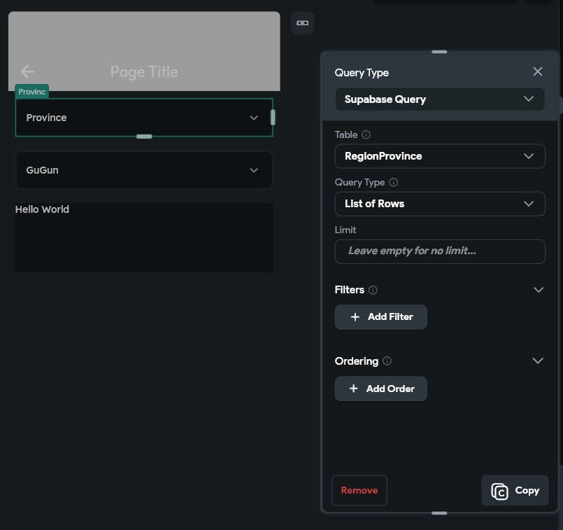 Two dropdown widget dependency with Supabase Two dropdown widget dependency with Supabase