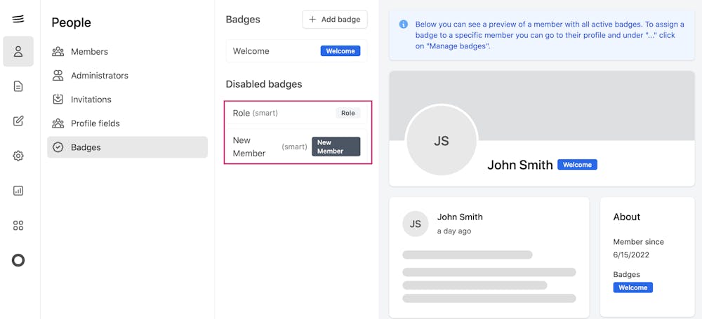 How to create and assign member badges