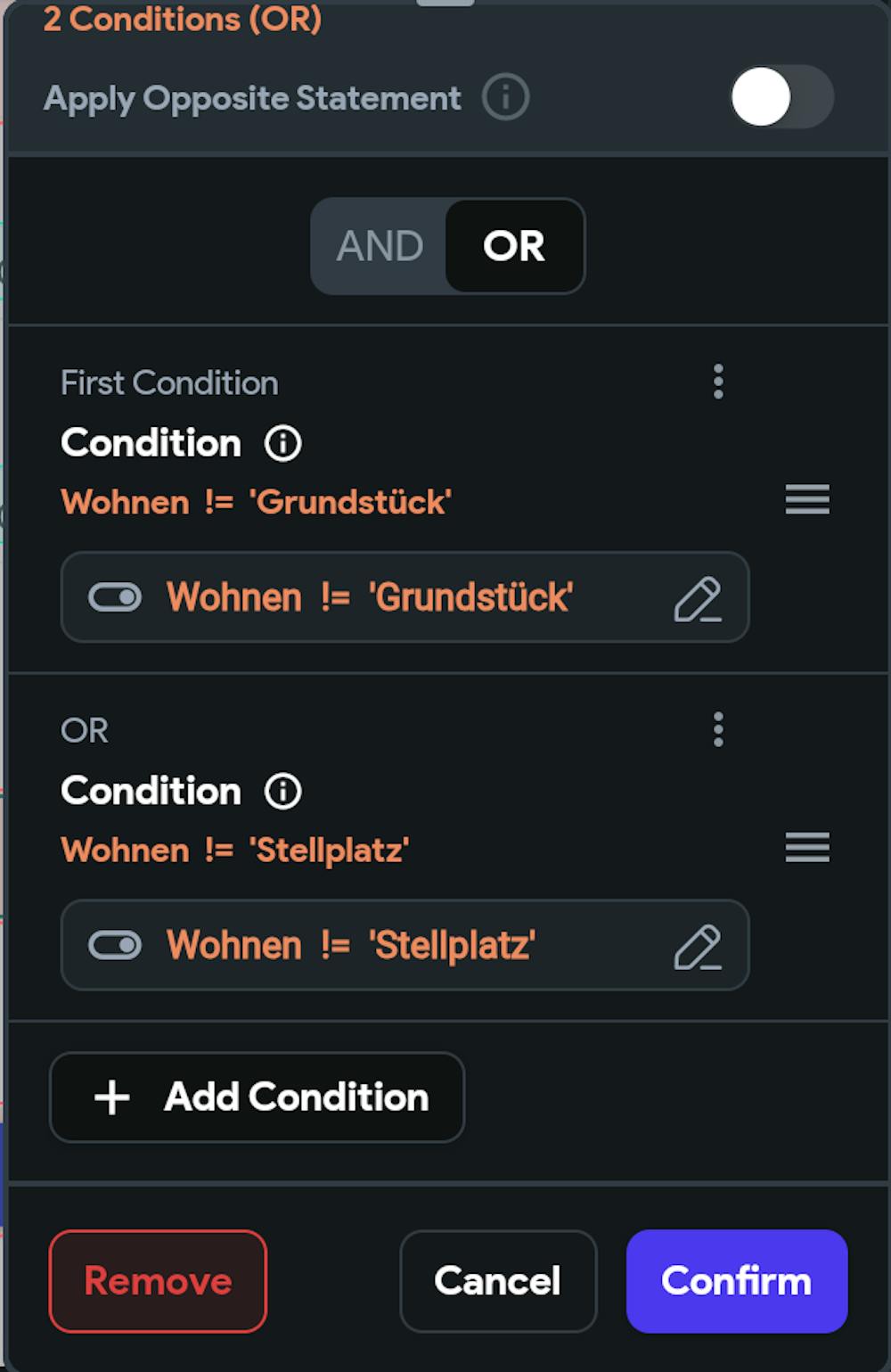 Hide Ui Element "or" is not working / conditional visibility