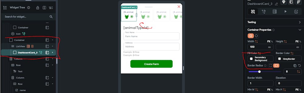 FlutterFlow Onclick container Dynamically change background color of container in a listview ...