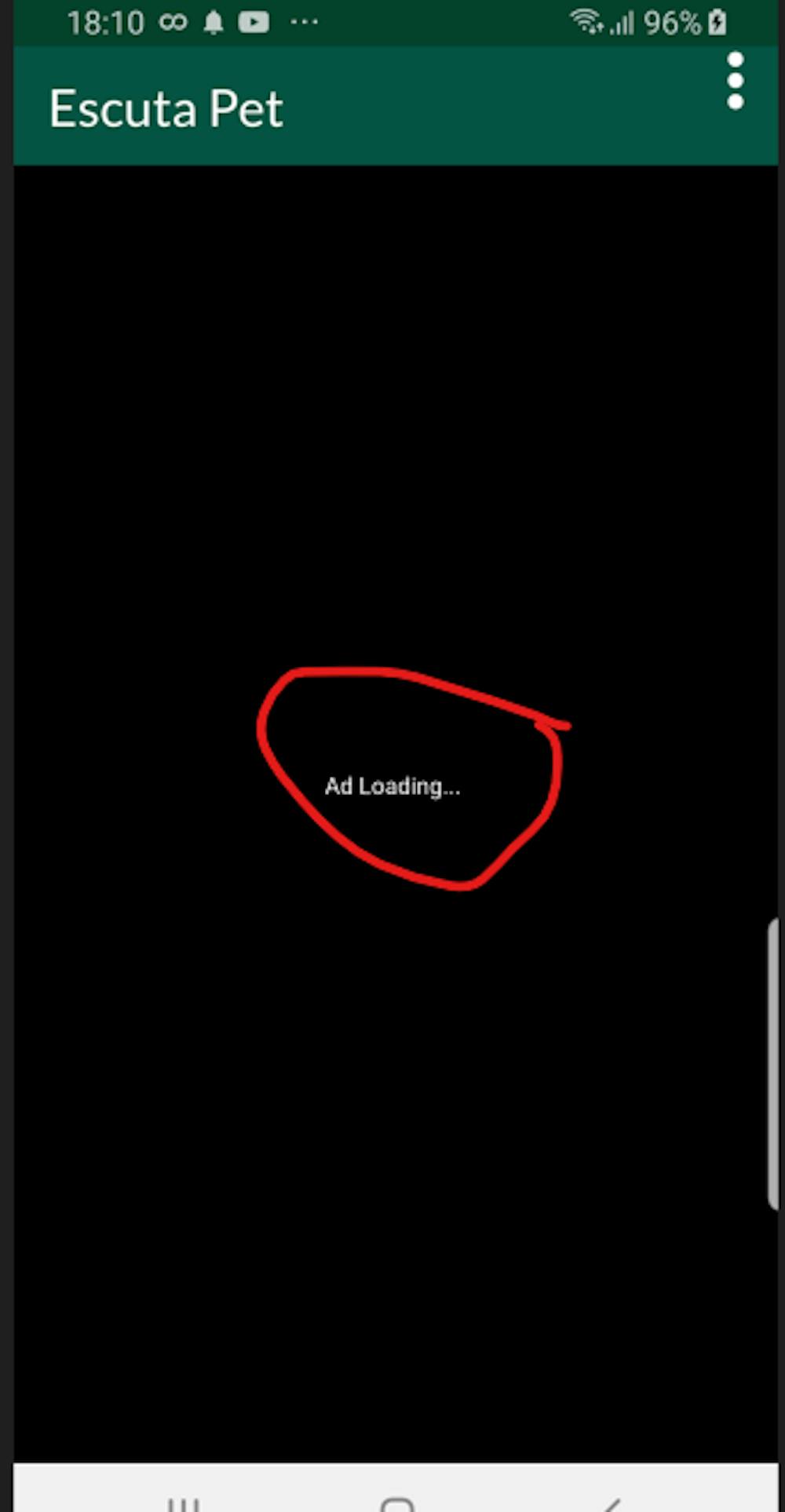 How to remove the message "Ad Loading" at app start